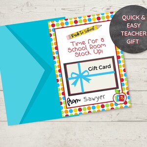 Instant Download, Printable Back to School Gift Card Holder, Easy Last ...