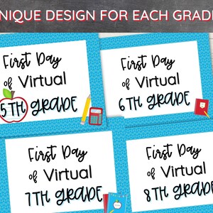 Instant Download, First Day & Last Day of Virtual School Printable ...