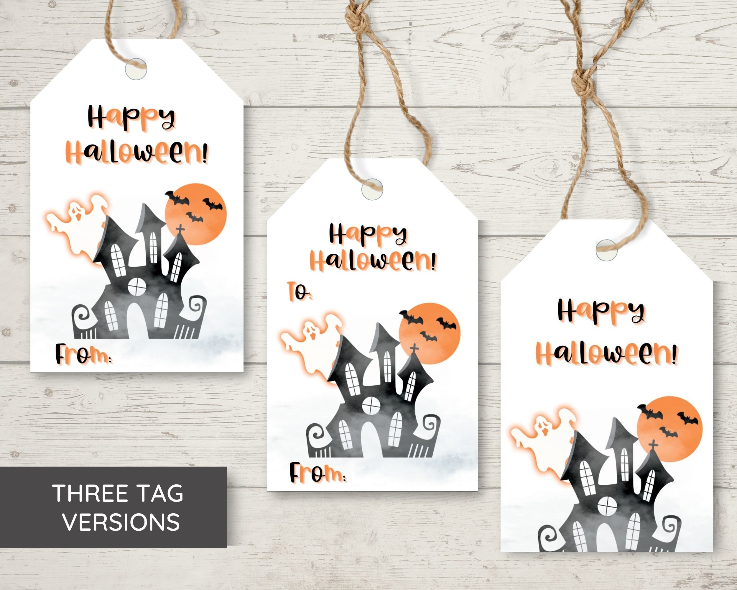 Instant Download, Printable Happy Halloween Gift Tags, Halloween Gift ...
