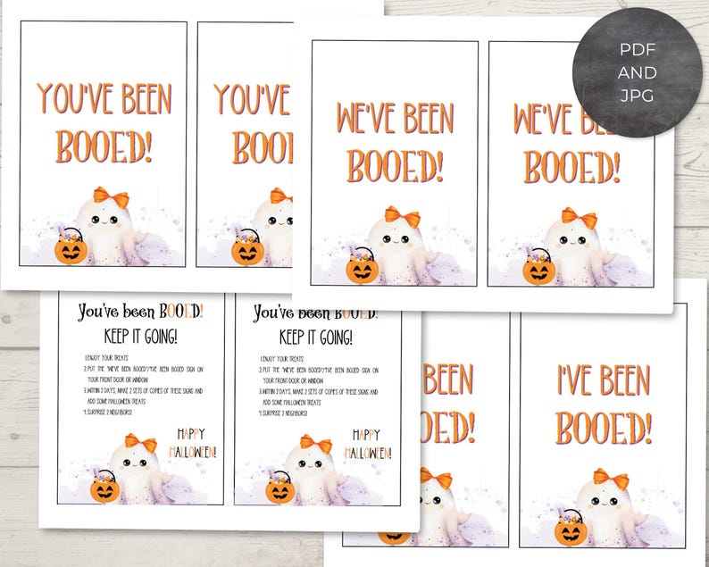 Instant Download, Printable Halloween We've Been Booed, You've Been ...