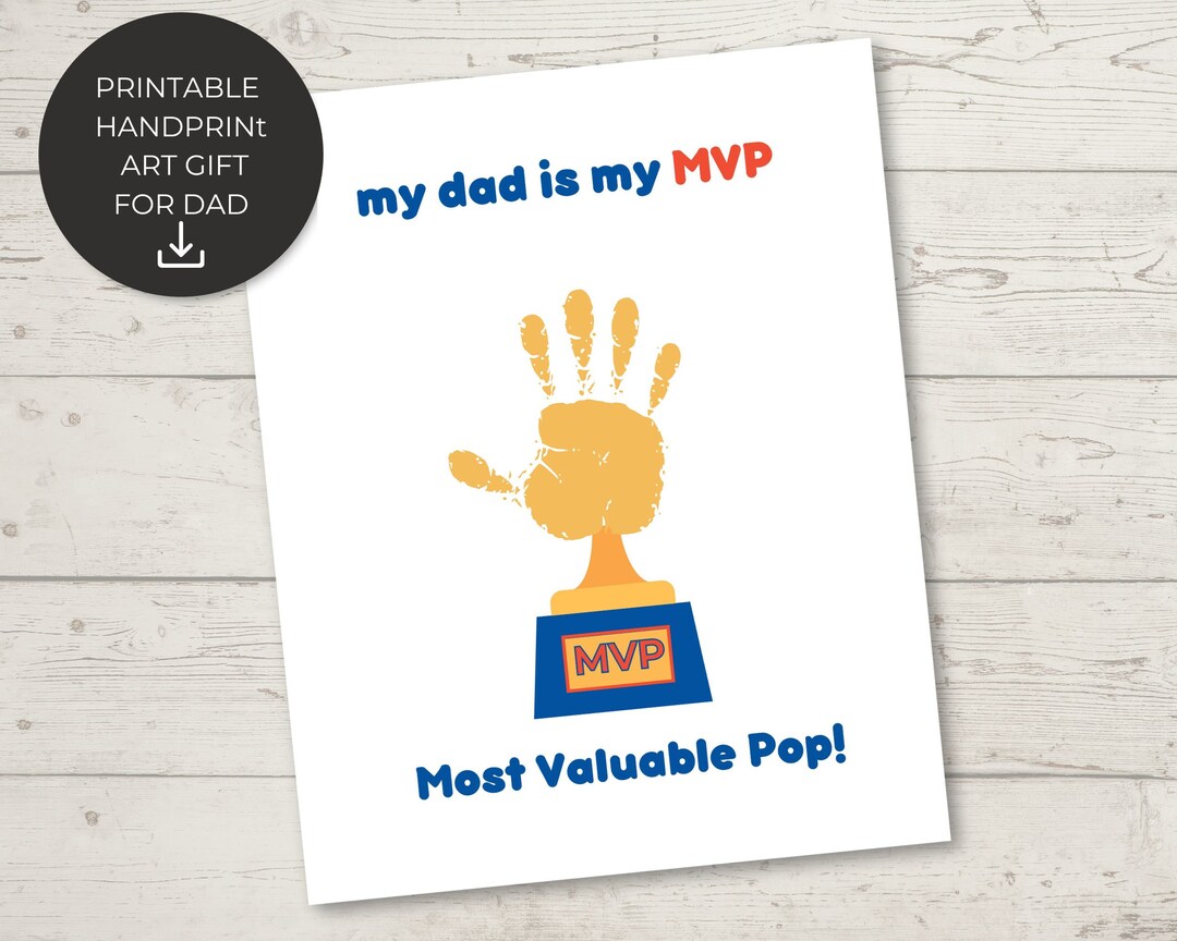 Instant Download, Printable Handprint Art, Keepsake Gift for Dad ...