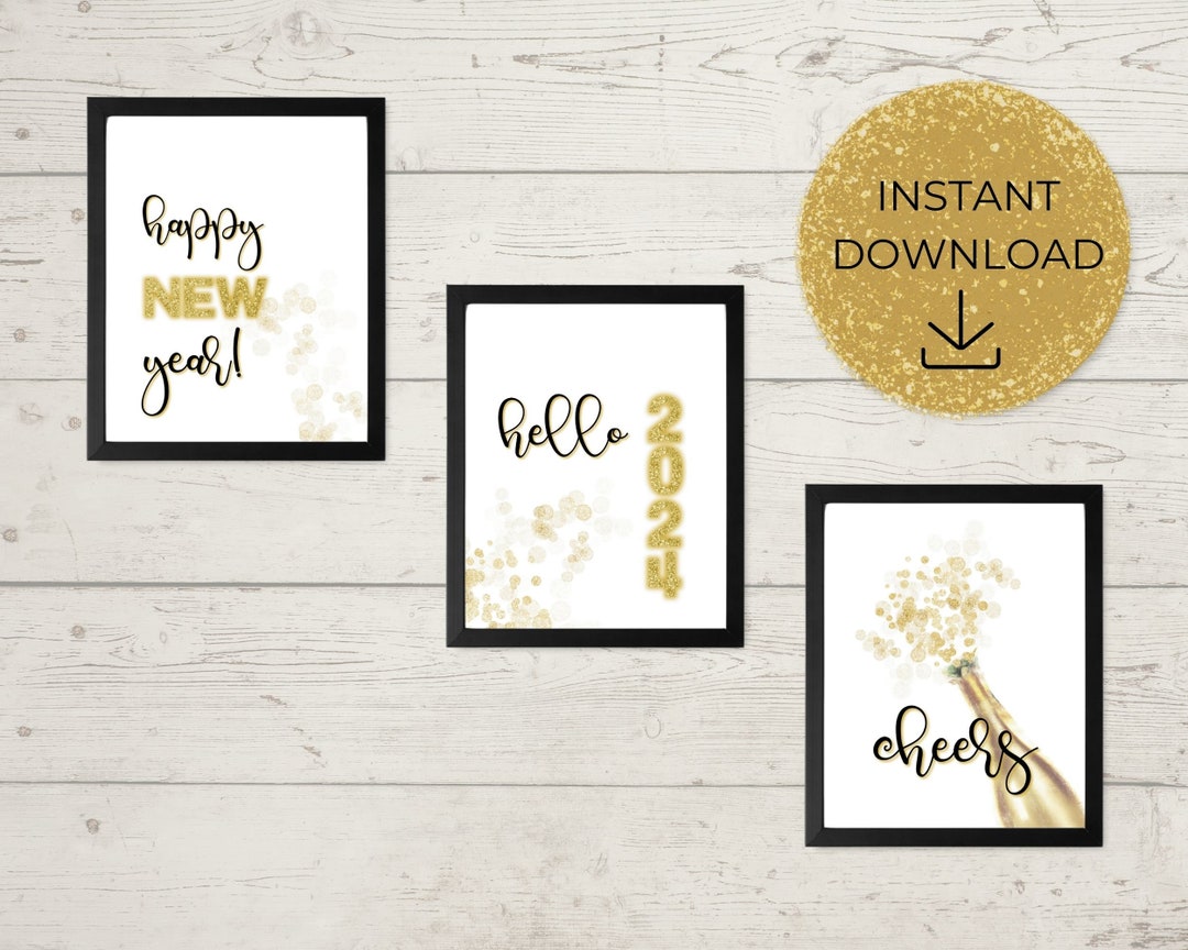 Instant Download New Year's Eve Printable Signs, NYE Decorations ...