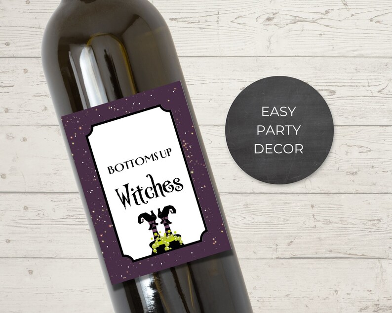 Halloween Printable Wine Bottle Labels, Instant Download, Set of 4 ...