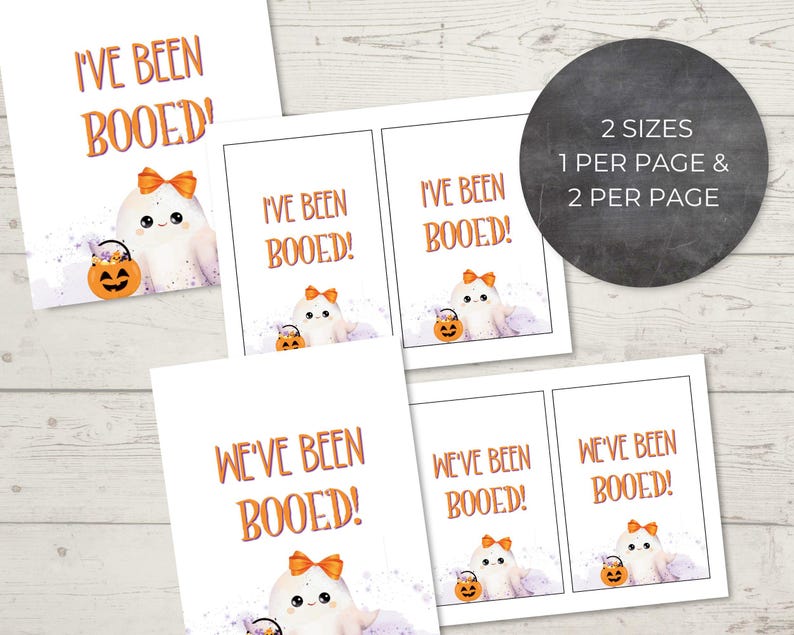 Instant Download, Printable Halloween We've Been Booed, You've Been ...