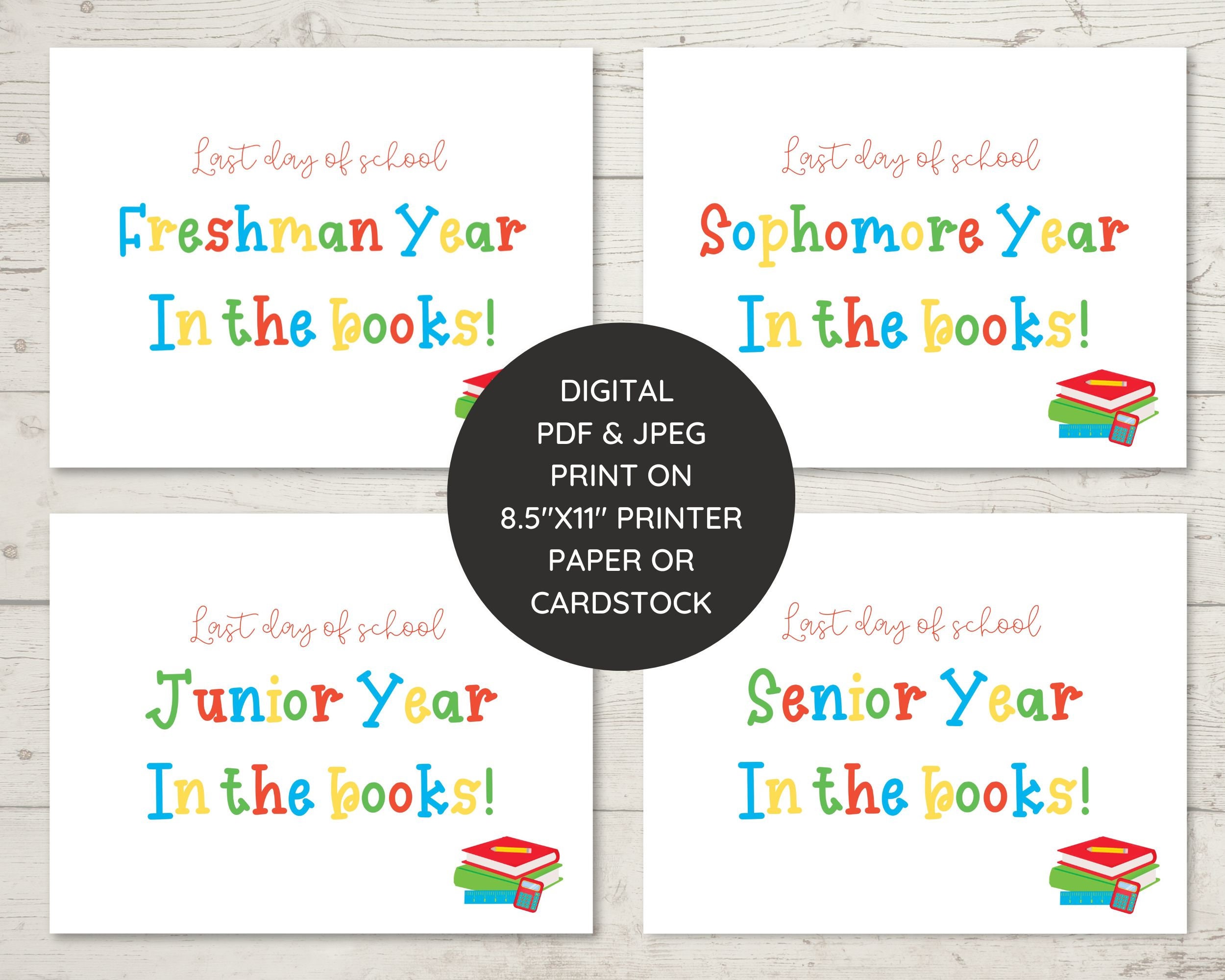 Instant Download, Digital, Last Day of School Printable Photo Signs ...