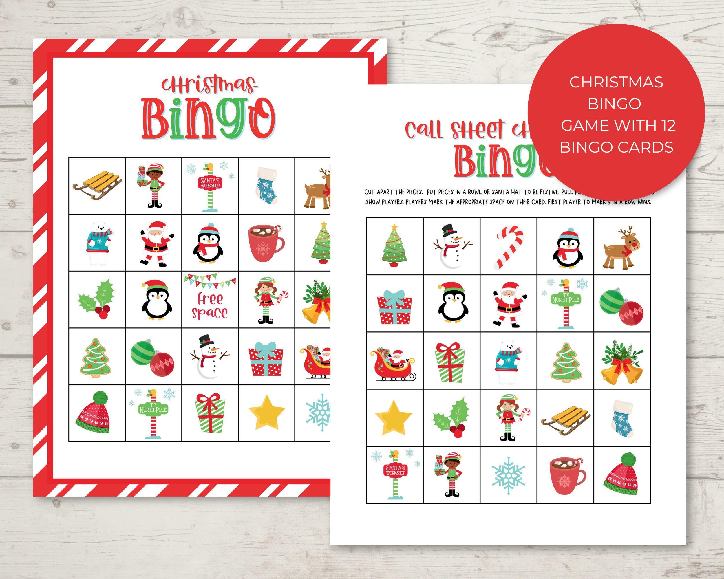 Instant Download, Printable Christmas Bingo, Family Activity, Holiday ...