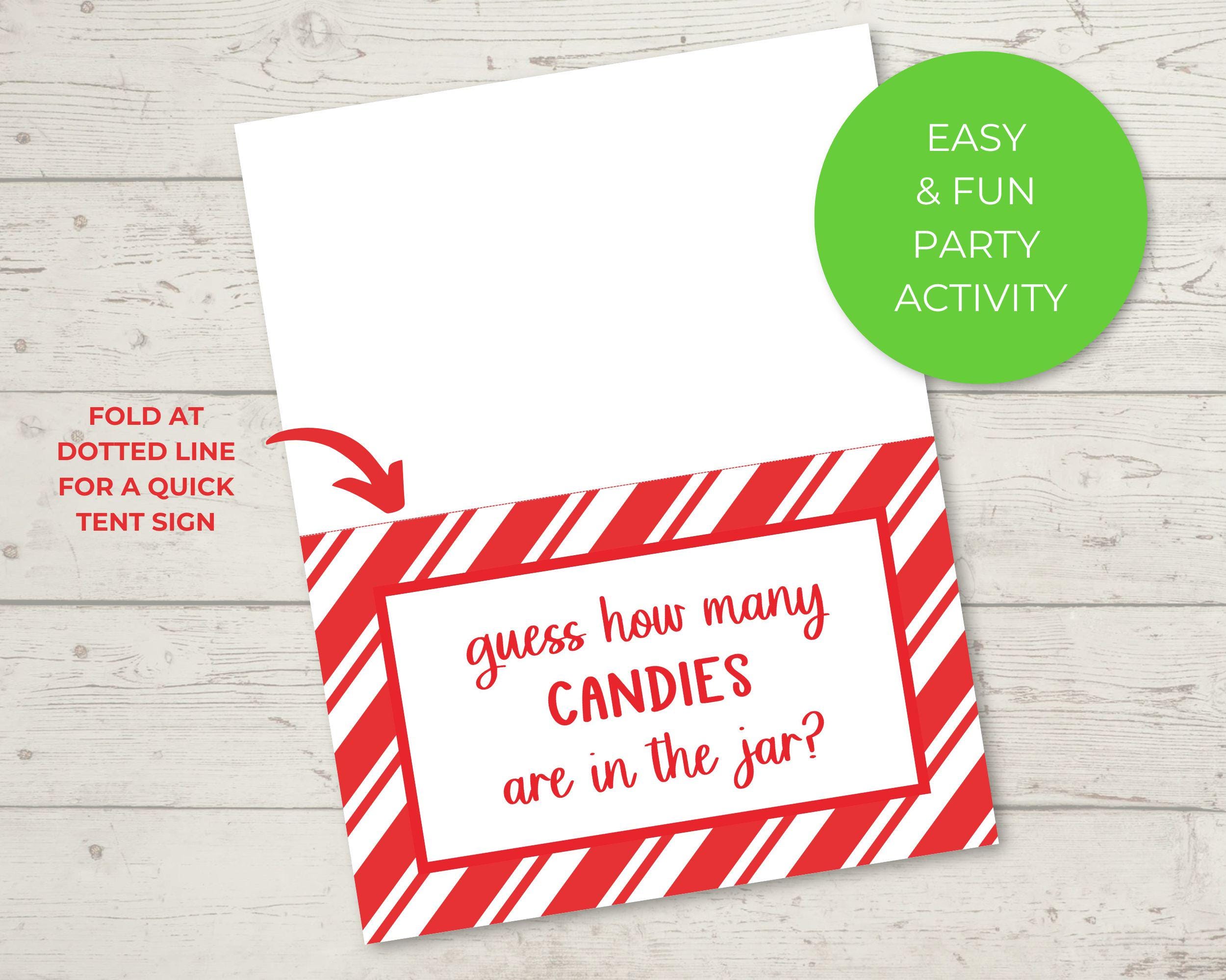 Instant Download, Printable Guess How Many Candies Holiday Sign ...
