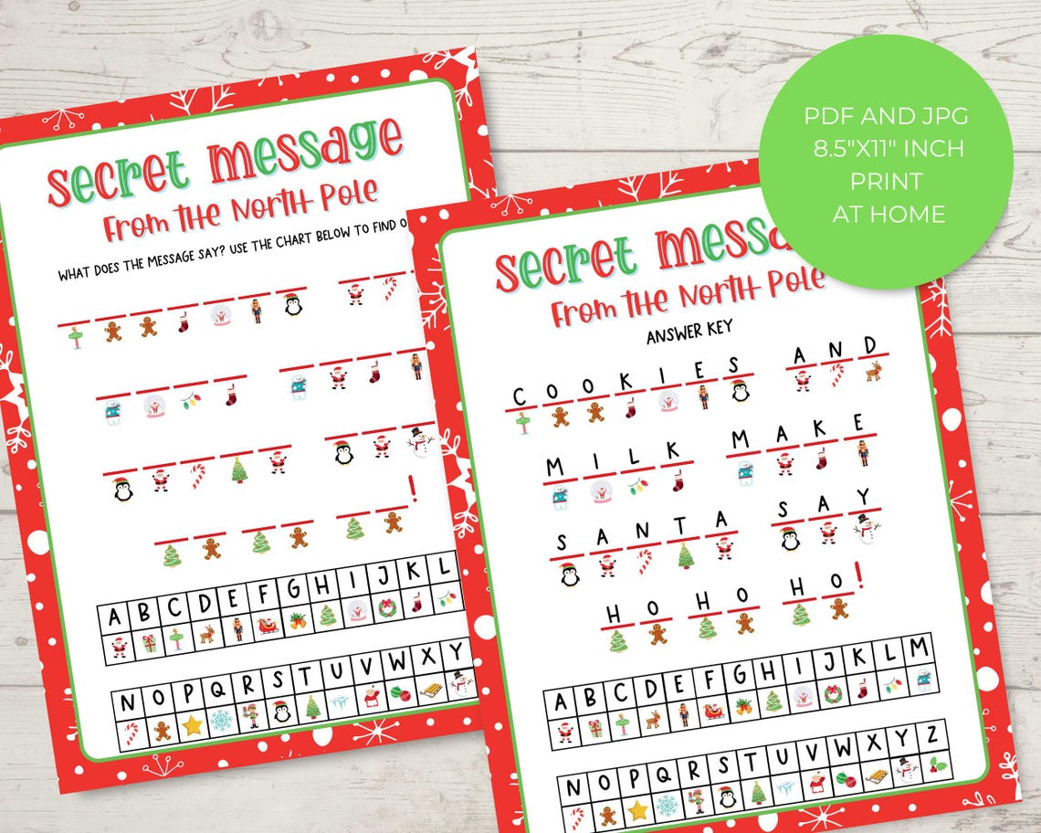 Instant Download, Printable Christmas Secret Message From the North ...
