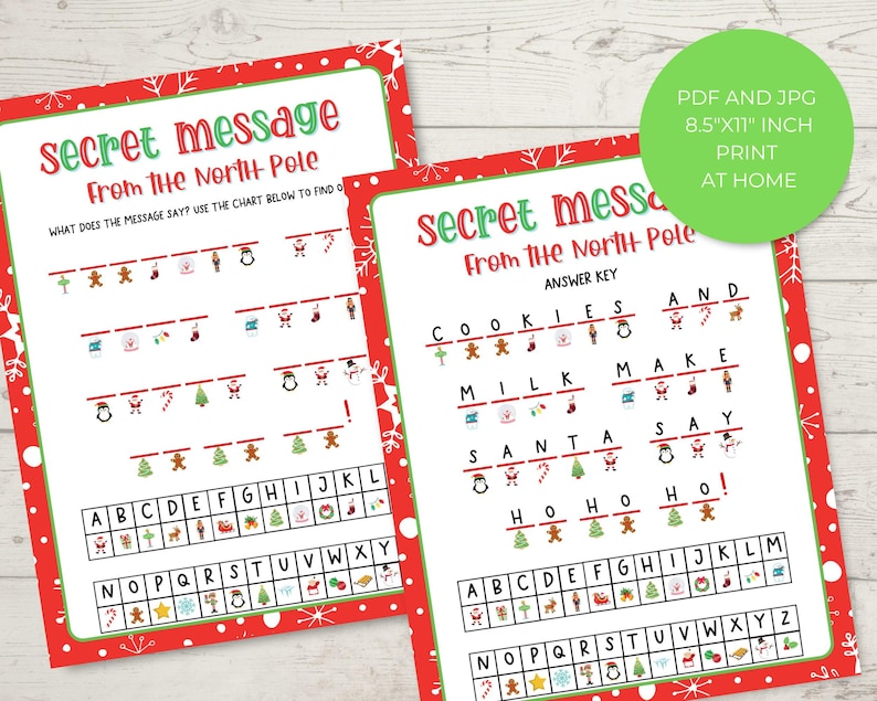 Instant Download, Printable Christmas Secret Message From the North ...