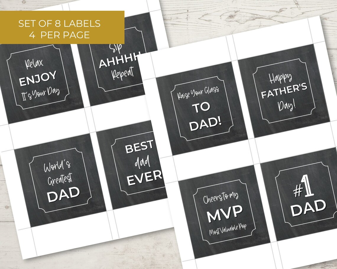 Father's Day Printable Beer, Soda, Drink Bottle Labels, Instant ...