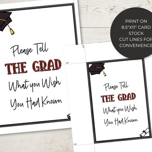 Instant Download, Printable Graduation Advice Cards, Party Activity ...