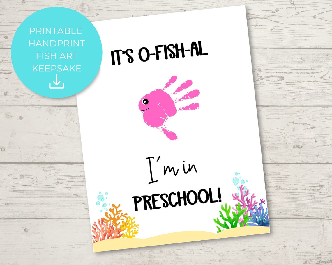 Instant Download, Printable Handprint Fish Art, Preschool Keepsake ...