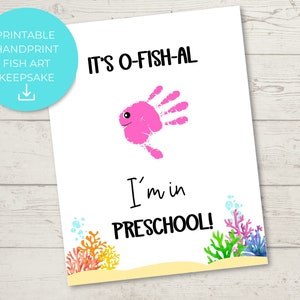 Instant Download, Printable Handprint Fish Art, Preschool Keepsake ...