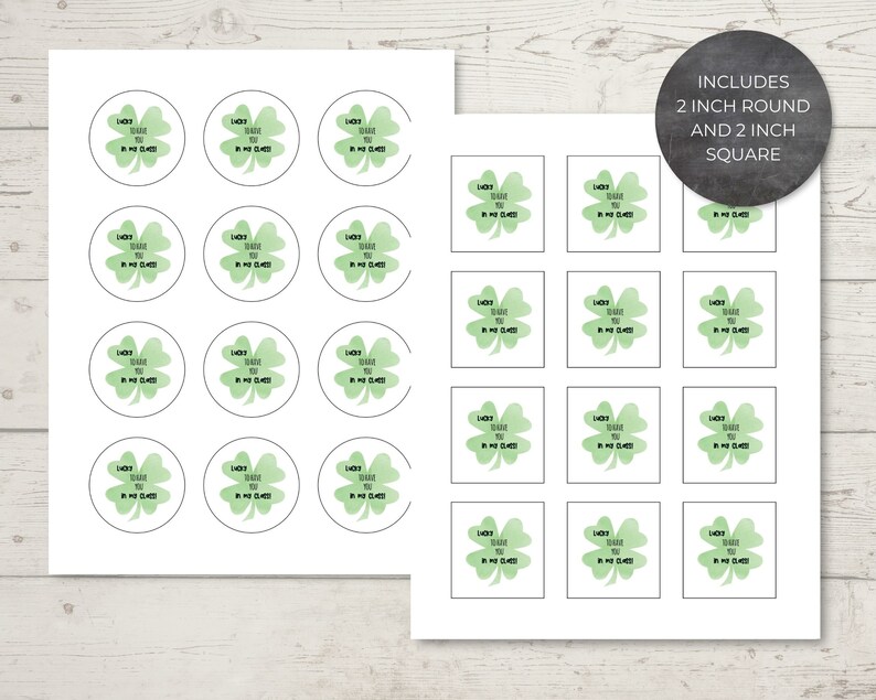 Instant Download, Printable 2 St. Patrick's Day Label, Gift Tag, Treat ...