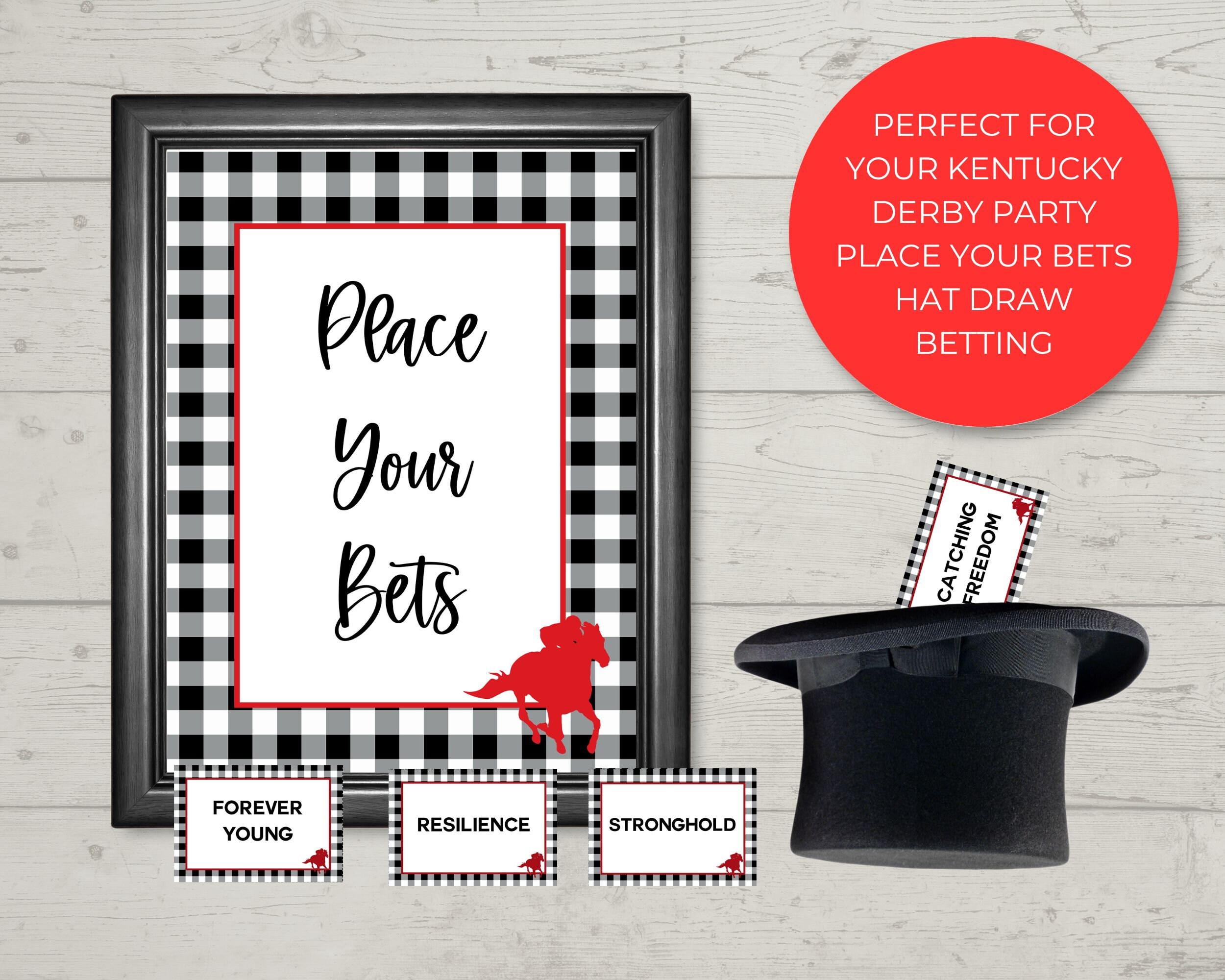 Instant Download, Printable 2024 Derby Betting Game , Hat Draw Derby ...