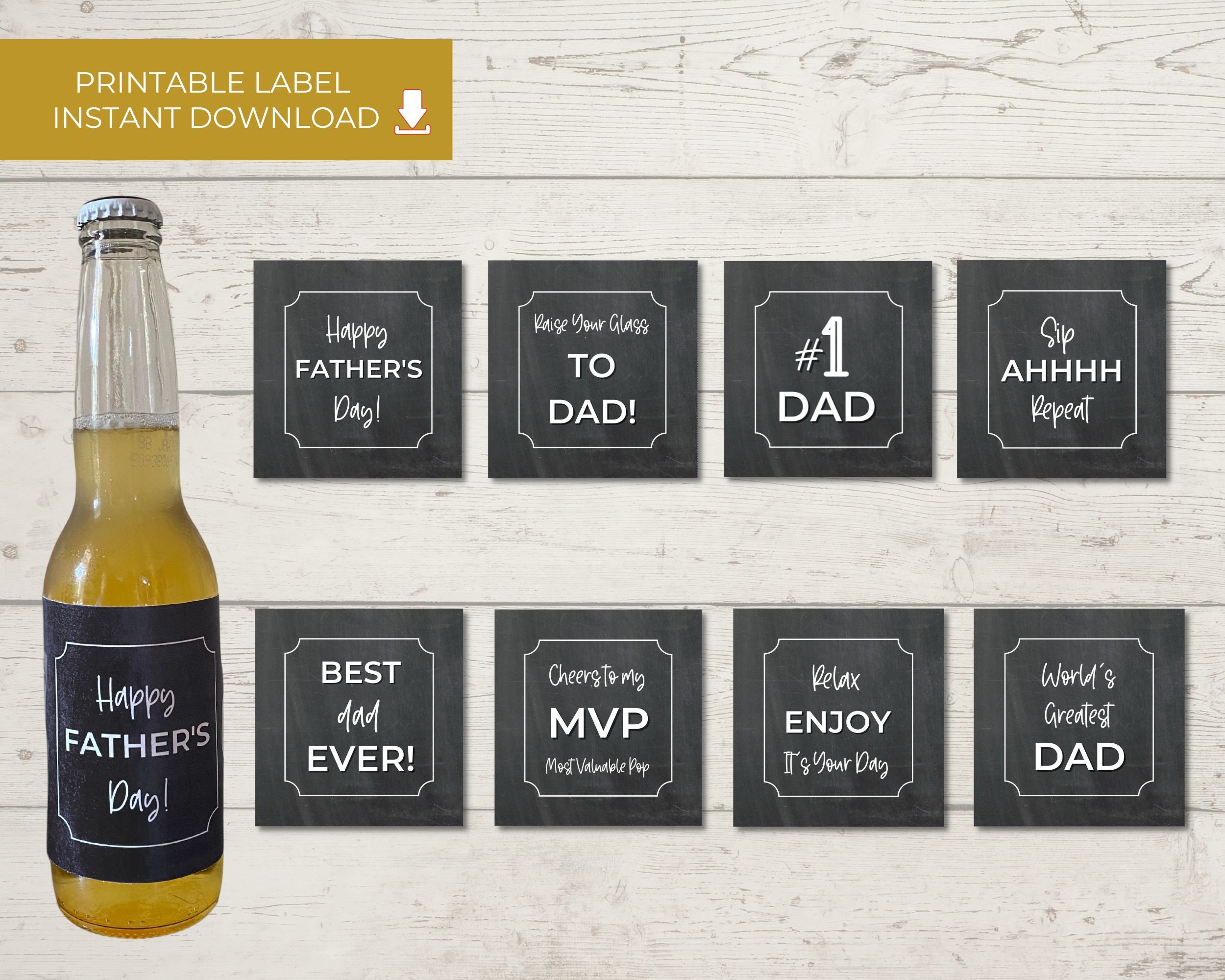 Father's Day Printable Beer, Soda, Drink Bottle Labels, Instant ...