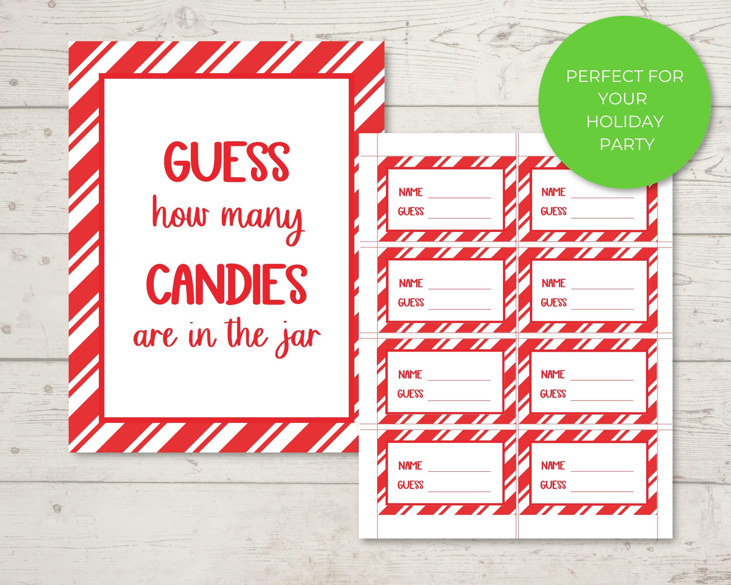Instant Download, Printable Guess How Many Candies Holiday Sign ...