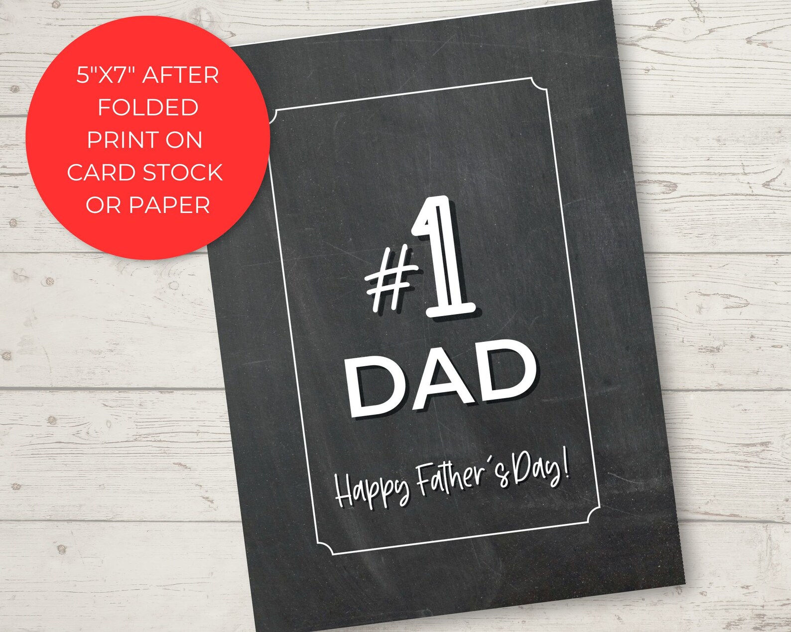 Instant Download, Digital, Printable Father's Day Card, 5x7 Folded Card ...