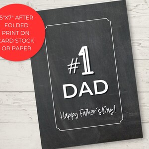 Instant Download, Digital, Printable Father's Day Card, 5x7 Folded Card ...