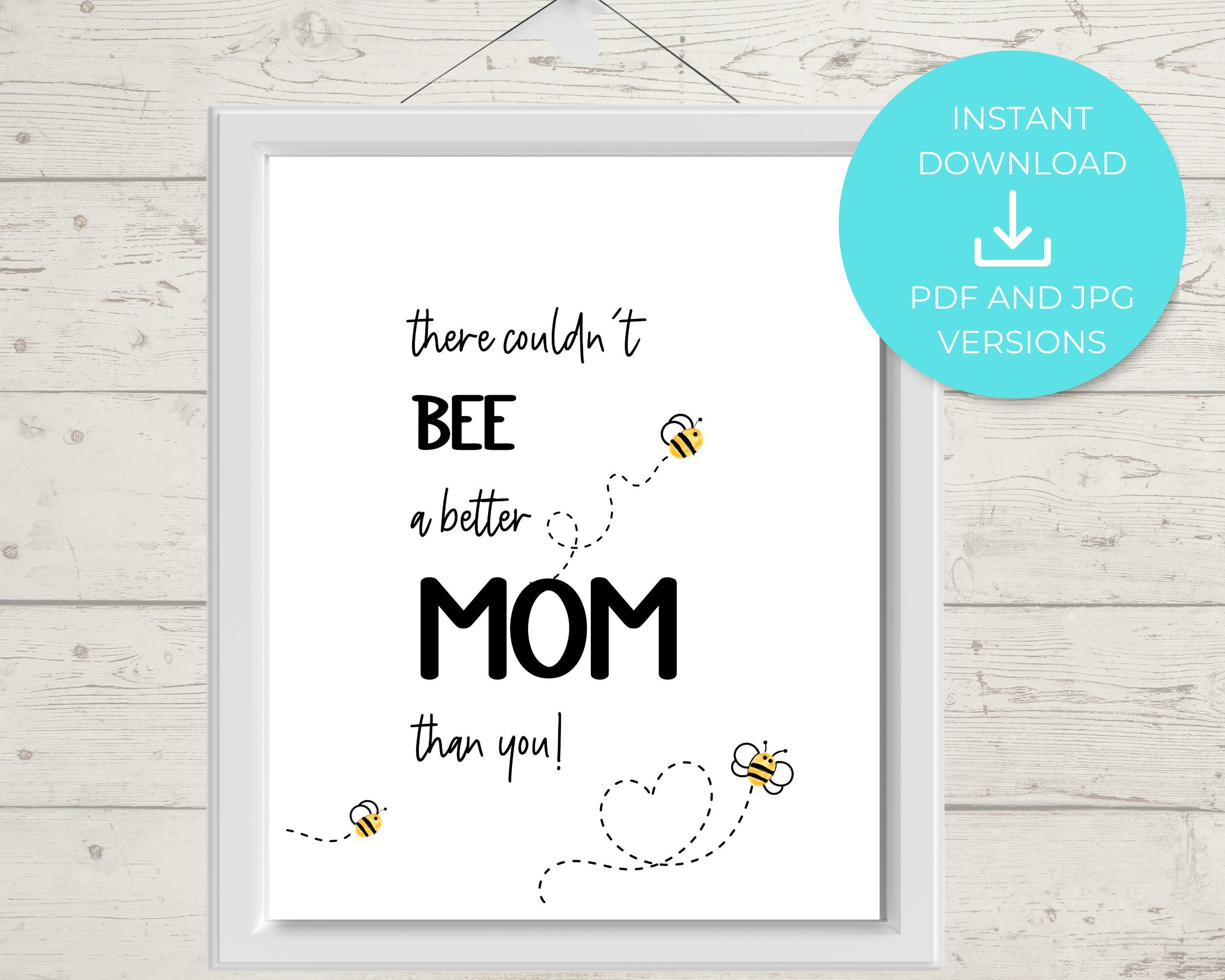 Instant Download, Printable Fingerprint Bee Art, Keepsake Gift for Mom ...
