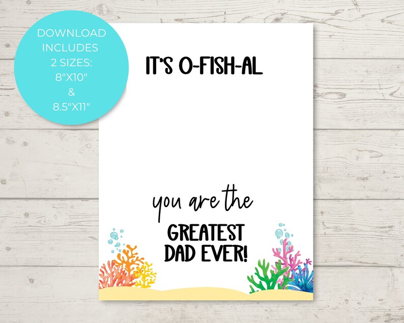 Instant Download, Printable Handprint Fish Art, Keepsake Gift for Dad ...