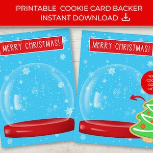 Instant Download, Printable Christmas Cookie Card Backer, Cookie ...