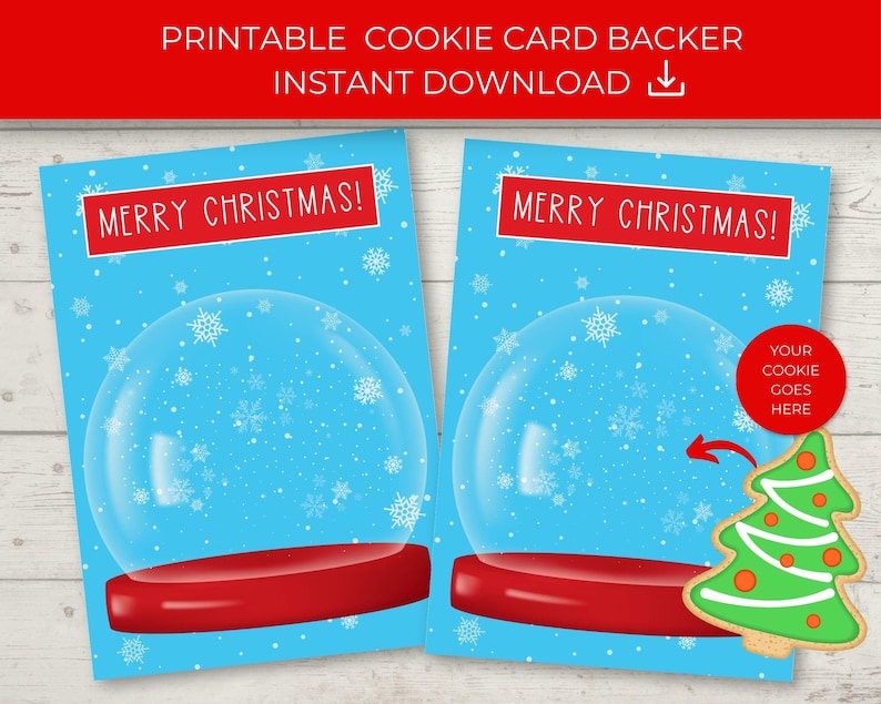 Instant Download, Printable Christmas Cookie Card Backer, Cookie ...