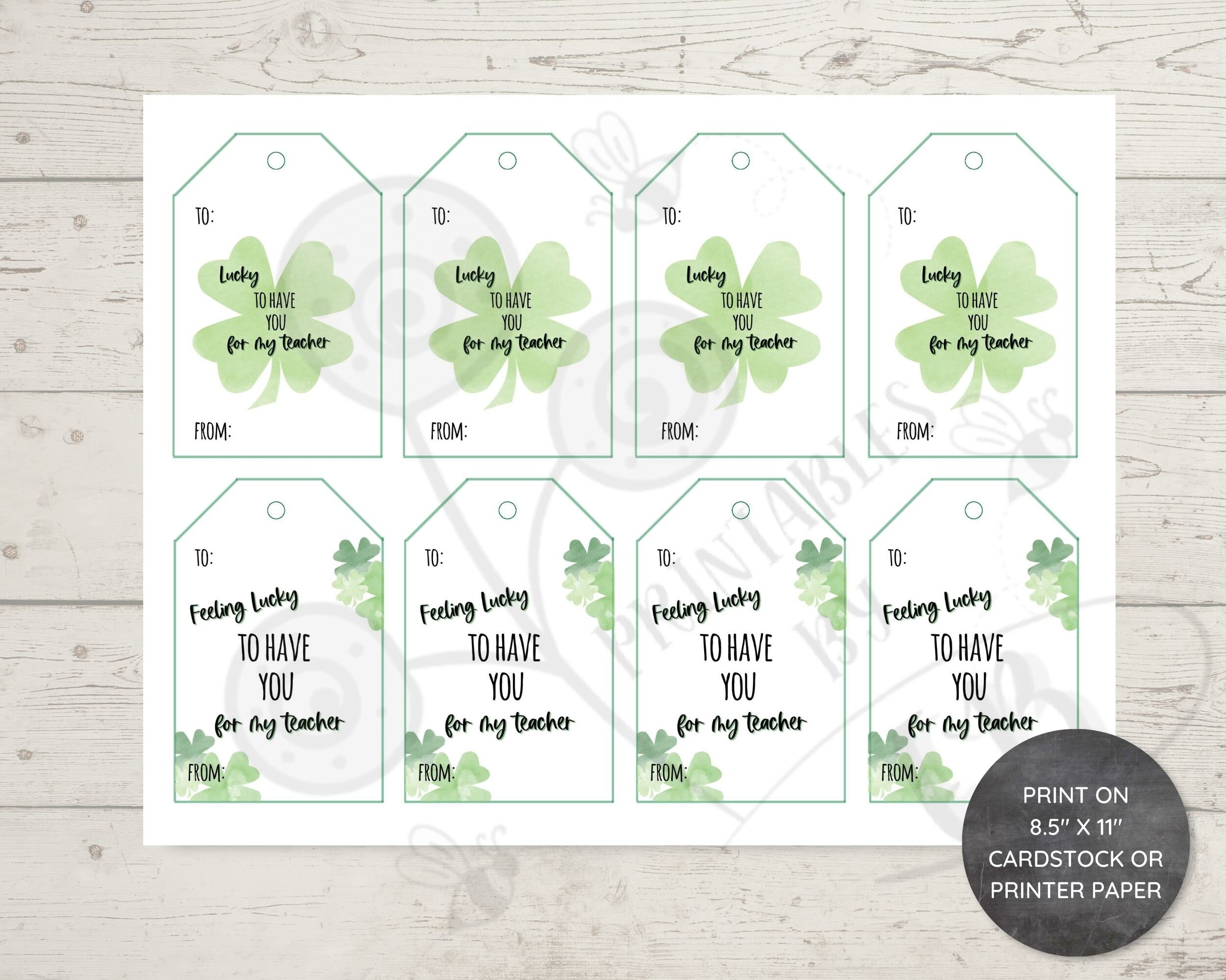Instant Download Printable Lucky to Have You for a Teacher - Etsy