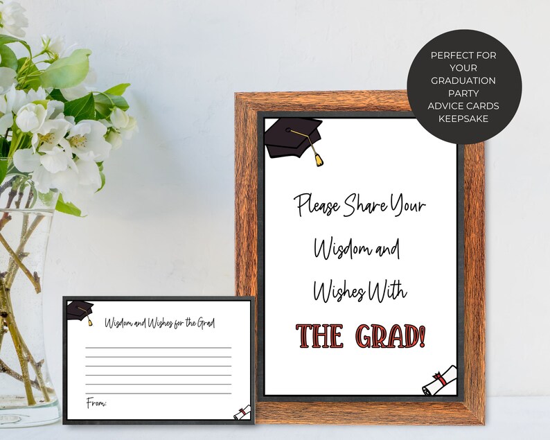 Instant Download, Printable Graduation Advice Cards, Party Activity ...