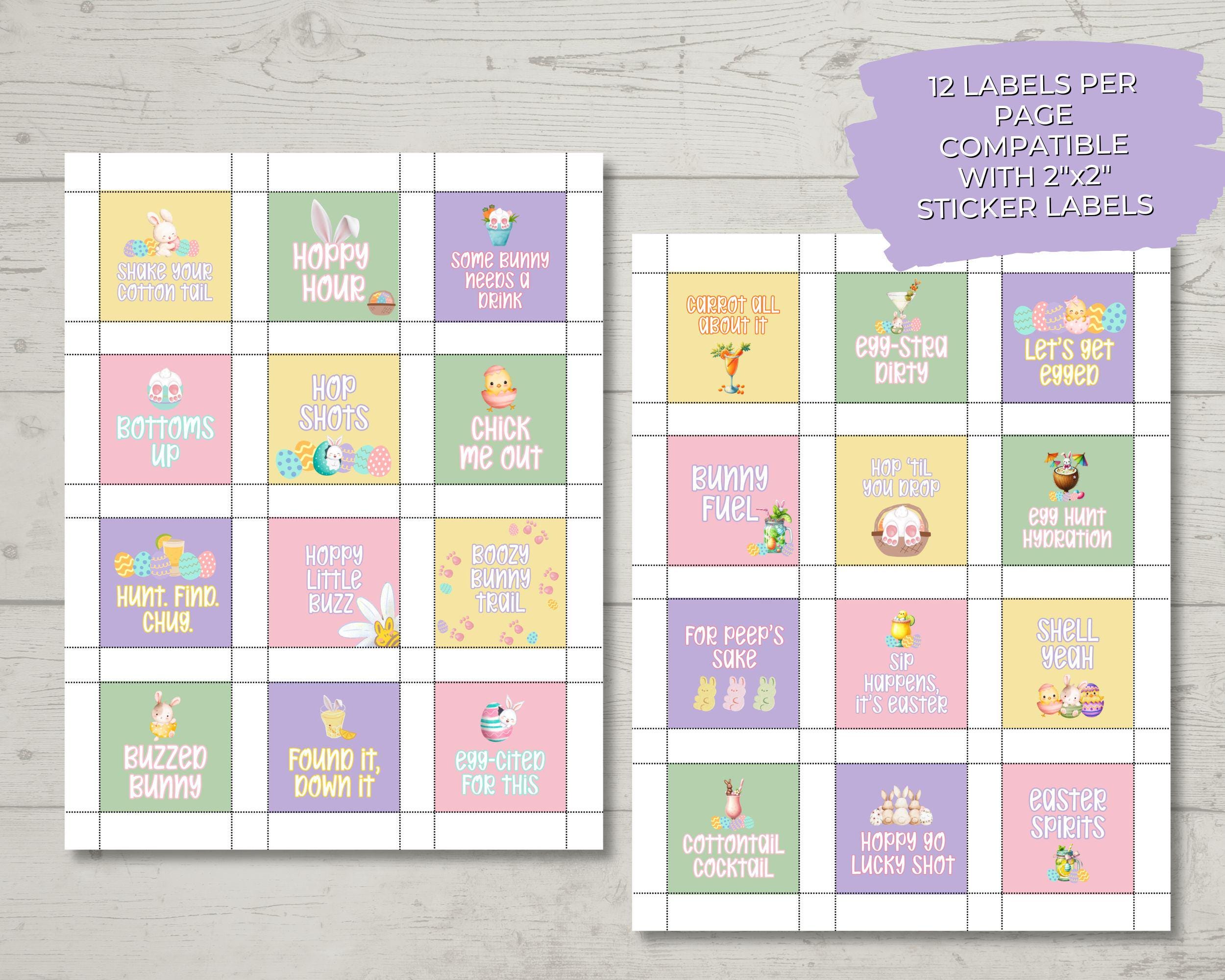 Adult Easter Egg Hunt Shooter Labels Printable – 24 Funny Mini Liquor ...