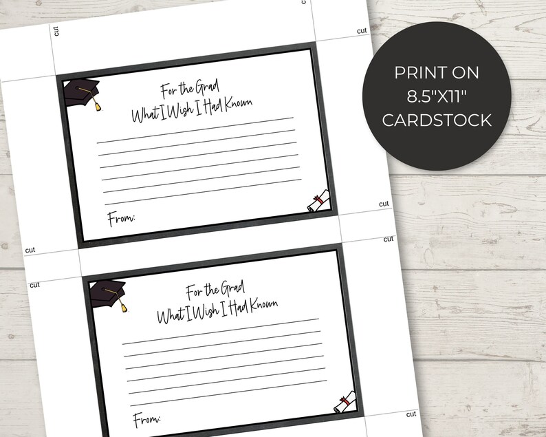 Instant Download, Printable Graduation Advice Cards, Party Activity ...