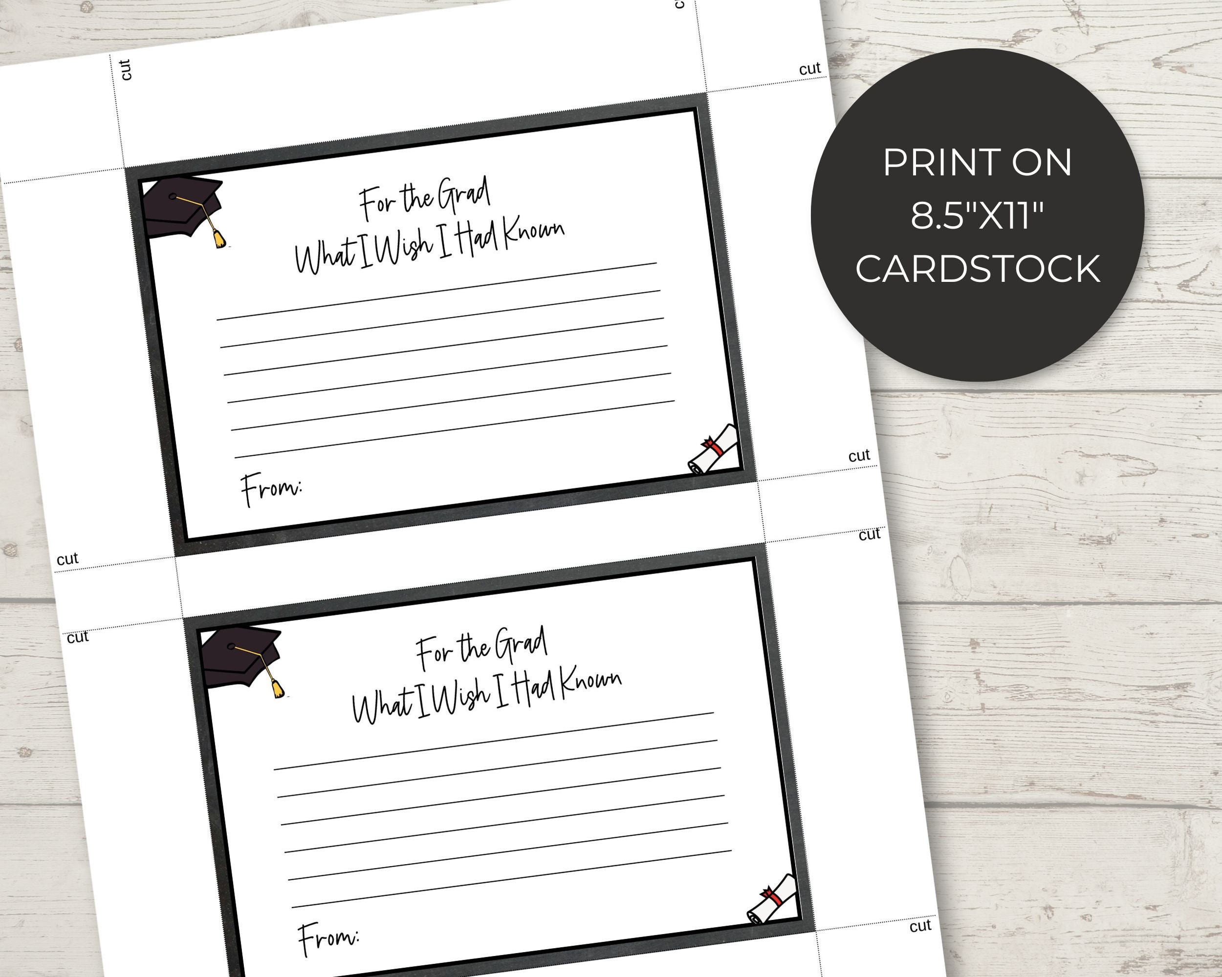 Instant Download, Printable Graduation Advice Cards, Party Activity ...