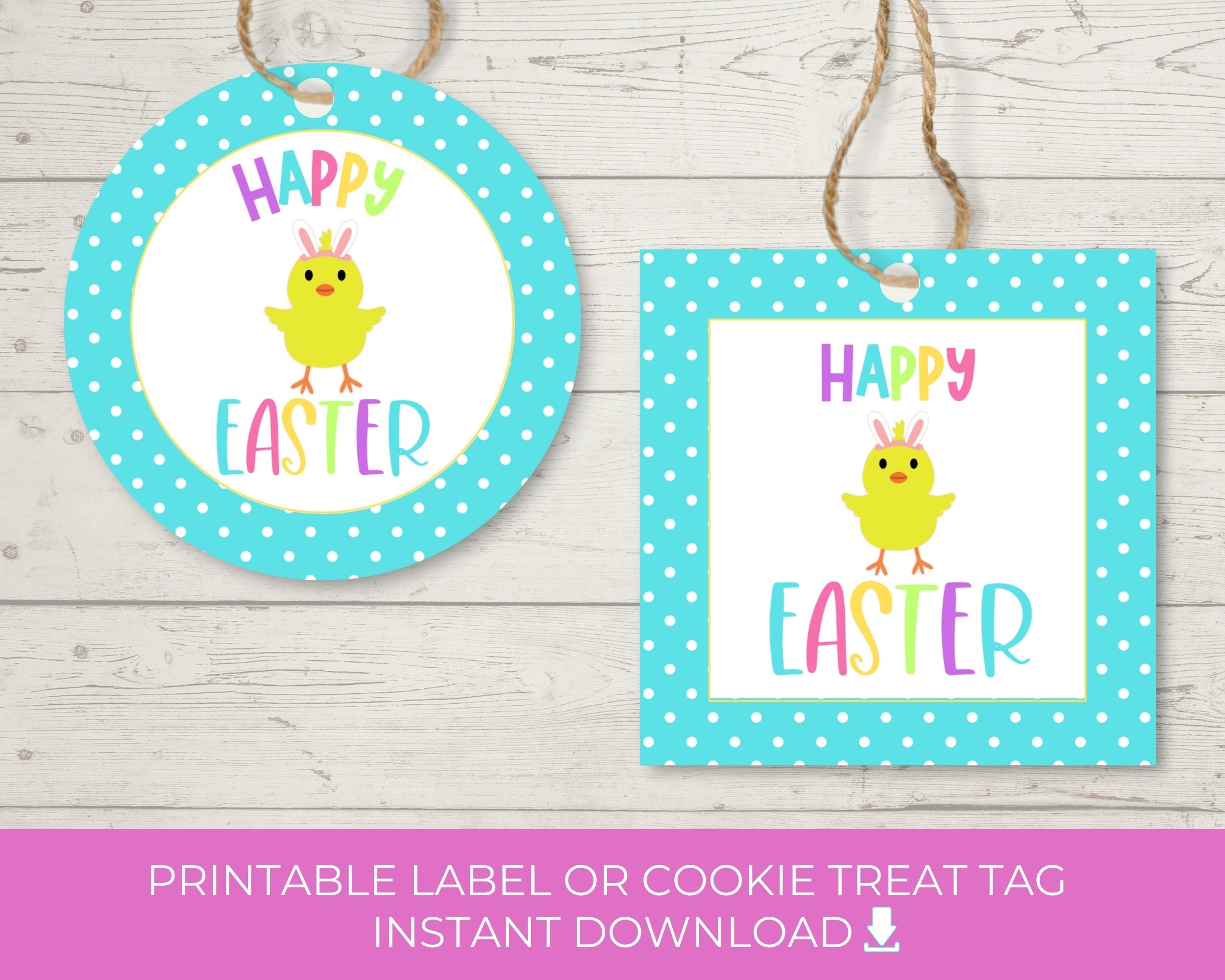 Instant Download, Printable 2 & 2.5 Happy Easter Label, Gift Tag, Treat ...
