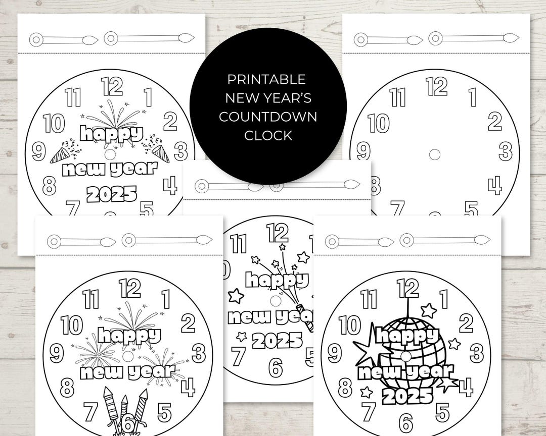 Printable New Year's Eve Kid's Activity: Countdown Clock Craft (digital ...