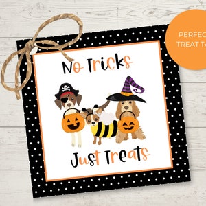 Instant Download, Printable 2" & 2.5" Halloween Trick or Treat Tag, No ...