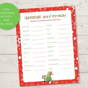 Instant Download, Printable Christmas North Pole Word Scramble, Kids ...