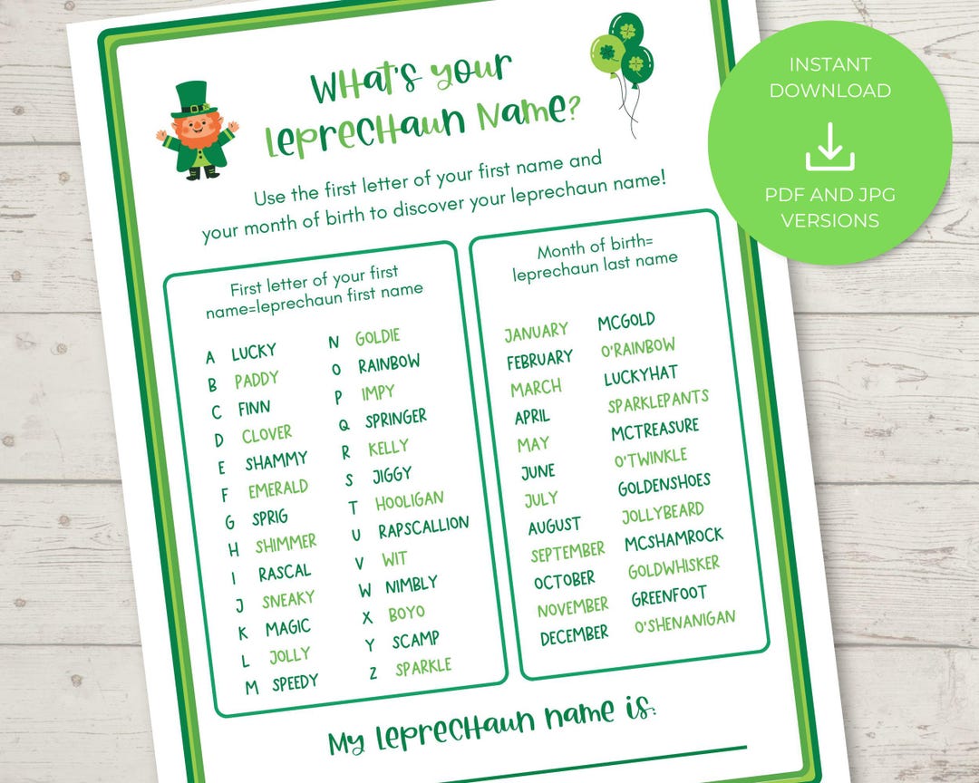 Instant Download, Printable St. Patrick's Day What's Your Leprechaun ...