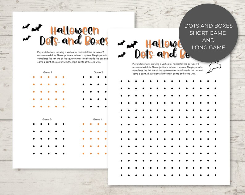 Instant Download, Printable Halloween Kids Activity, Tic Tac Toe, Dots ...
