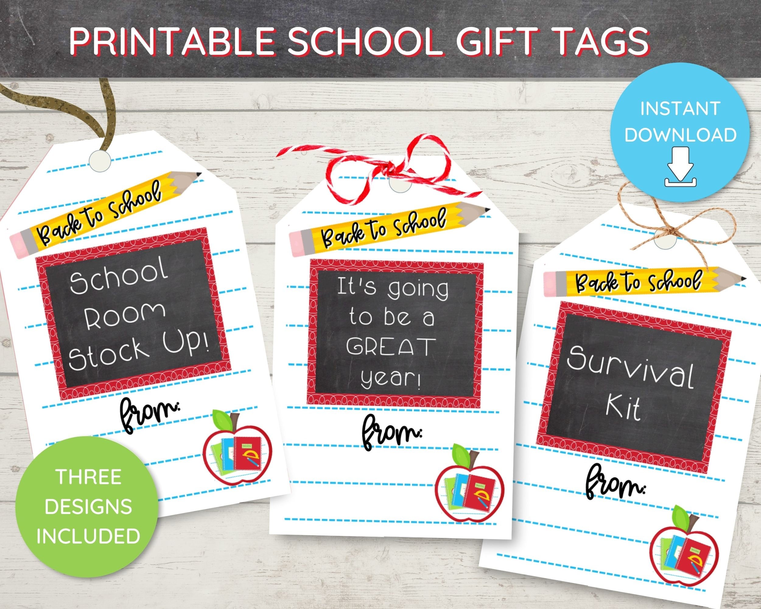 Instant Download, Printable Back to School Gift Tag, Easy Last Minute ...
