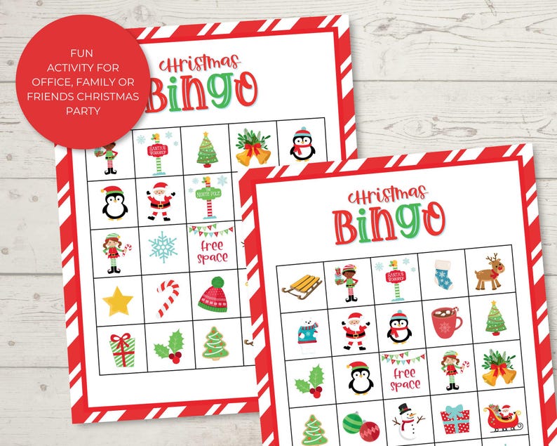 Instant Download, Printable Christmas Bingo, Family Activity, Holiday ...