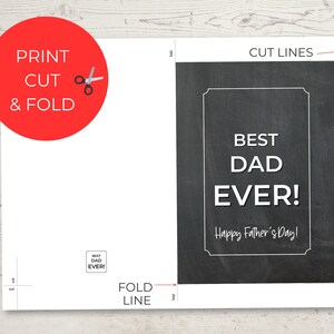Instant Download, Digital, Printable Father's Day Card, 5x7 Folded Card ...
