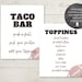 Printable Football Taco Bar and Toppings Sign, 8"x10", 5"x7" Sizes ...