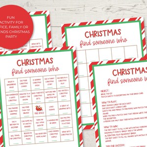 Instant Download, Printable Christmas Find Someone Who Game, Find the ...