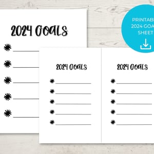 Instant Download, Printable New Year's Goal Sheet, New Year's Eve ...