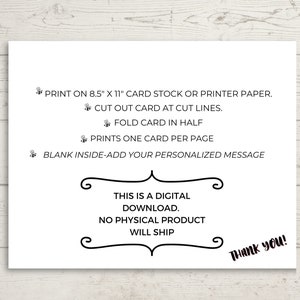 Instant Download, Digital, Printable Father's Day Card, 5x7 Folded Card ...