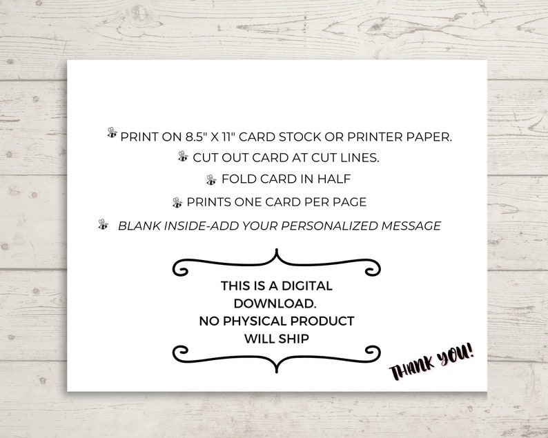 Instant Download, Digital, Printable Father's Day Card, 5x7 Folded Card ...