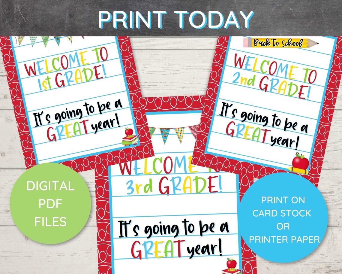 Instant Download, Welcome to School Sign, Back to School Classroom Sign ...