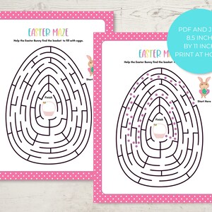 Instant Download, Printable Easter Maze, Kids Activity, Easter Basket ...