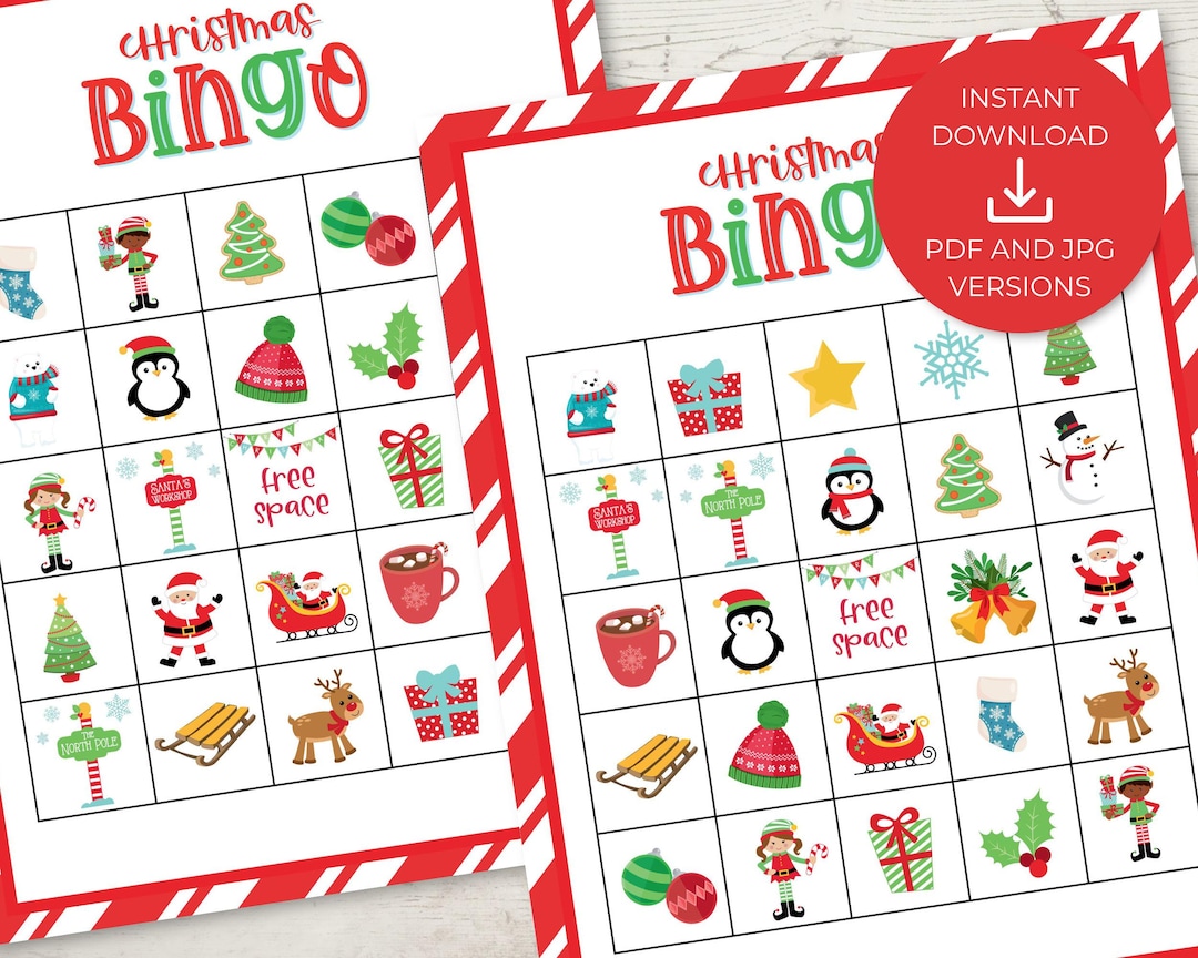 Instant Download, Printable Christmas Bingo, Family Activity, Holiday ...