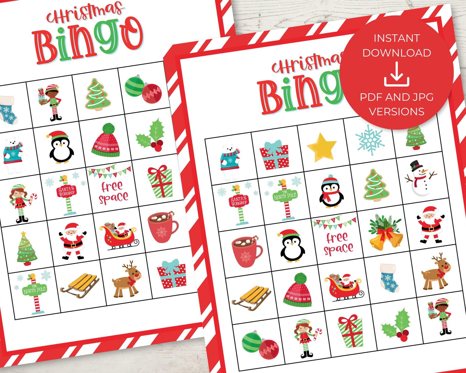 Instant Download, Printable Christmas Bingo, Family Activity, Holiday ...
